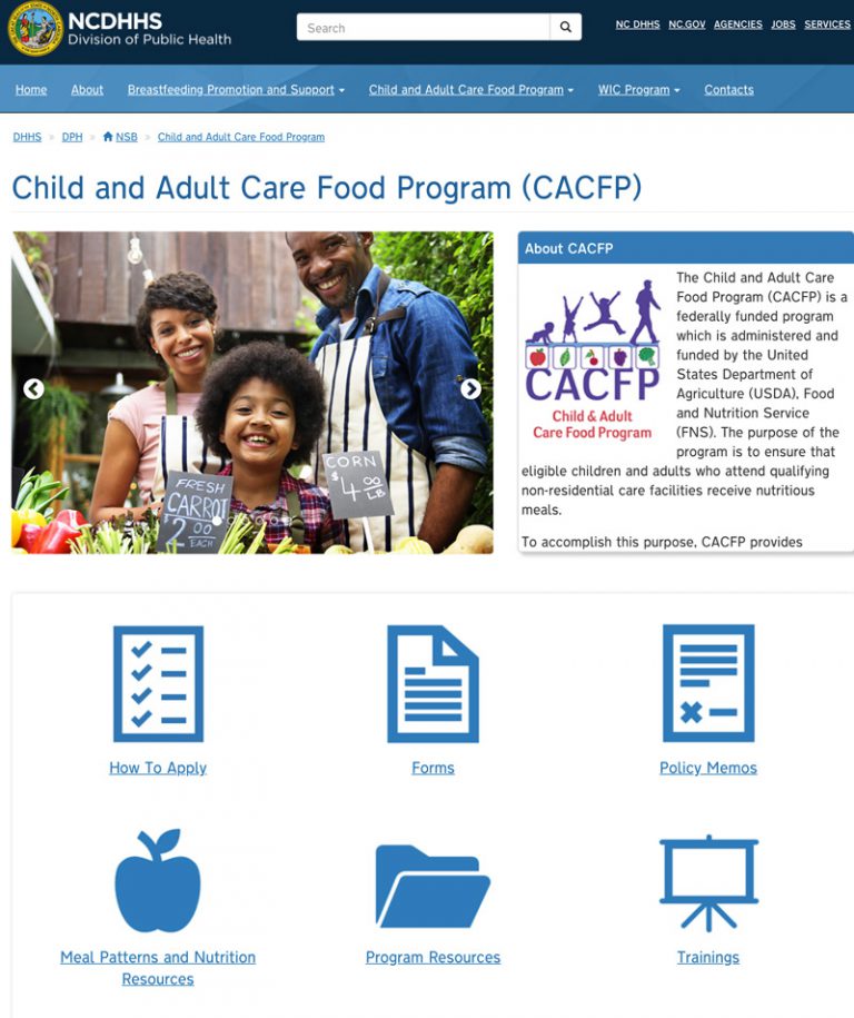Child and Adult Care Food Program (CACFP) - Eat Smart, Move More NC