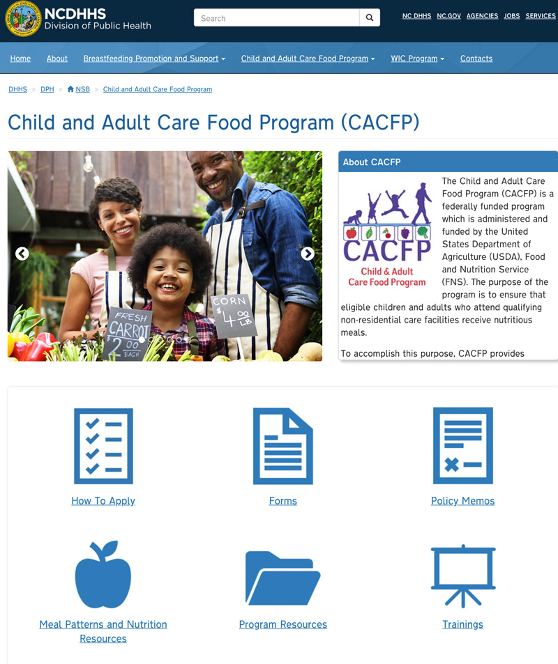 Child and Adult Care Food Program (CACFP) - Eat Smart, Move More NC